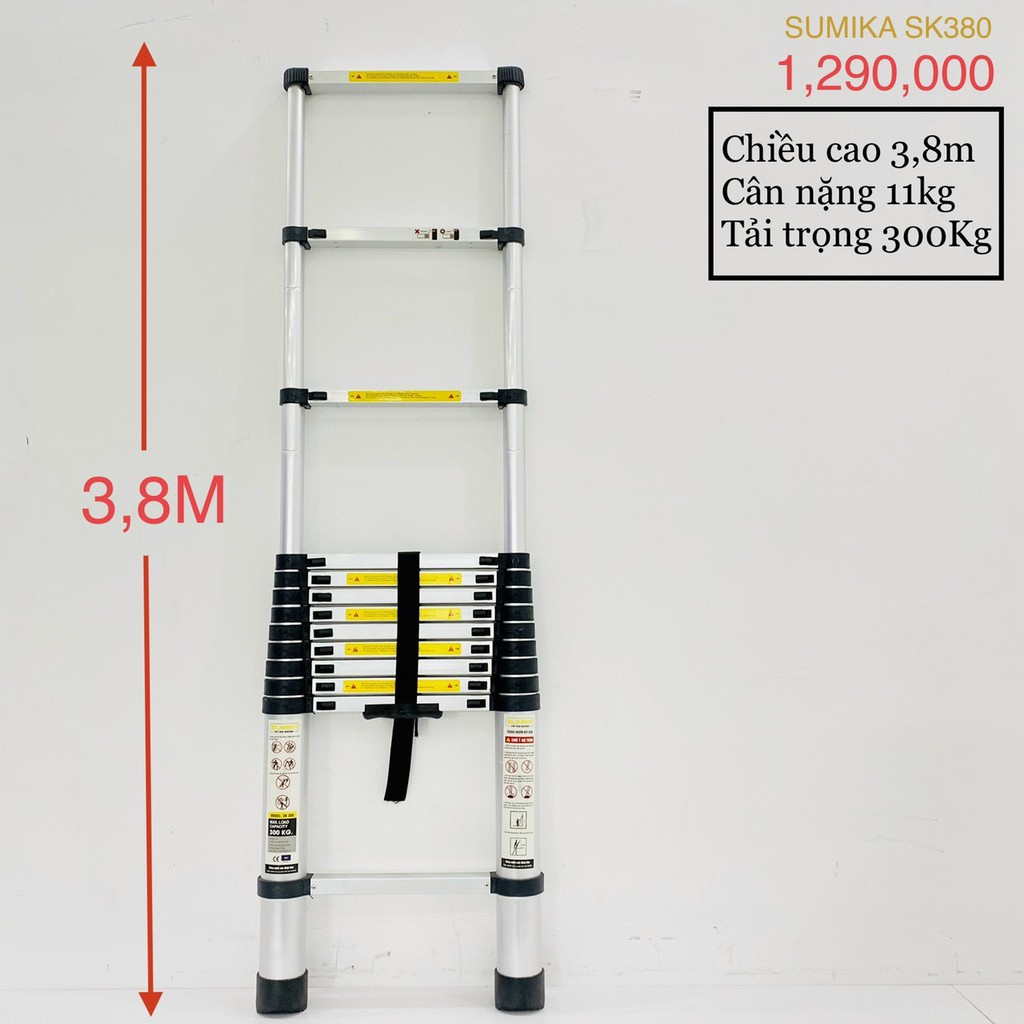 Thang nhôm rút đơn Sumika SK320 - SK380 - SK440 - SK510 - SK560 từ 3.2m ...