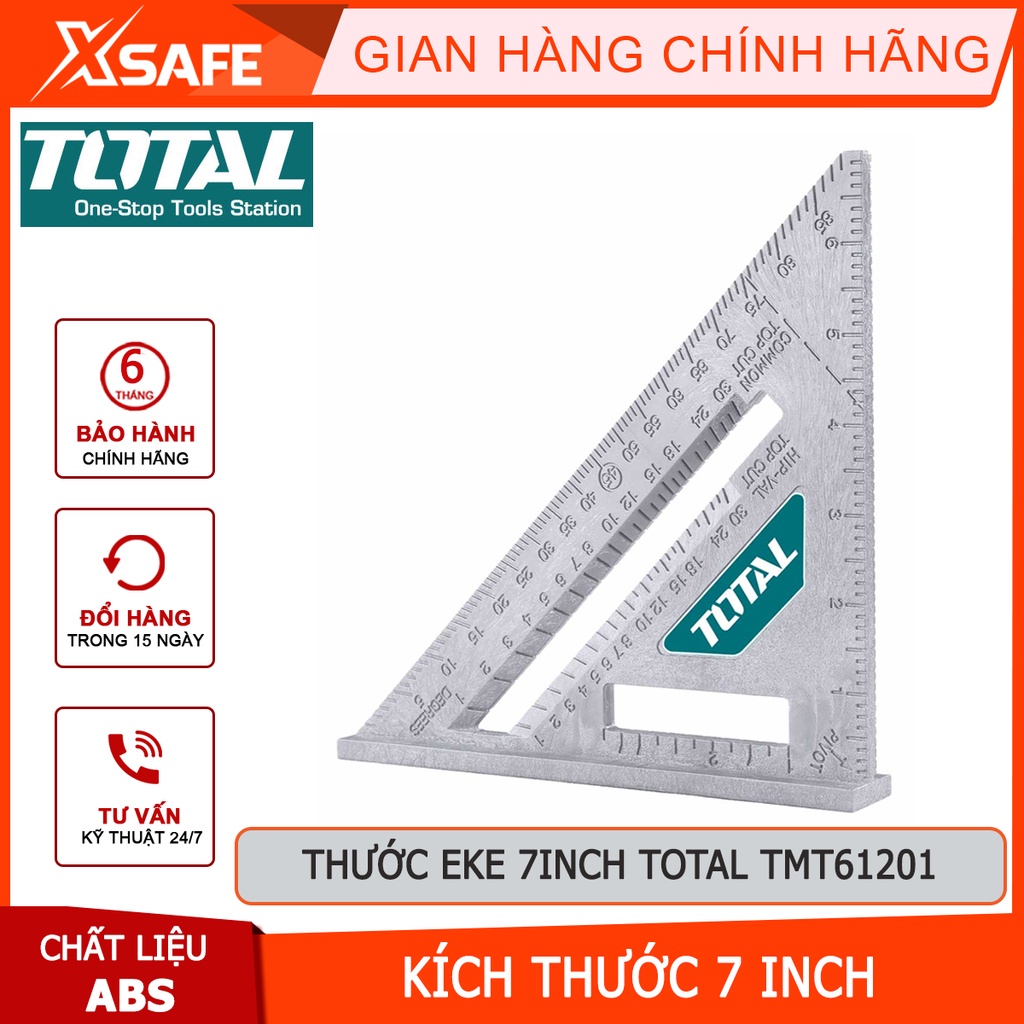 Thước ê ke 7 inch TOTAL TMT61201 Thước đo kích thước 7in*7in, chất liệu ABS, trọng lượng thước ...