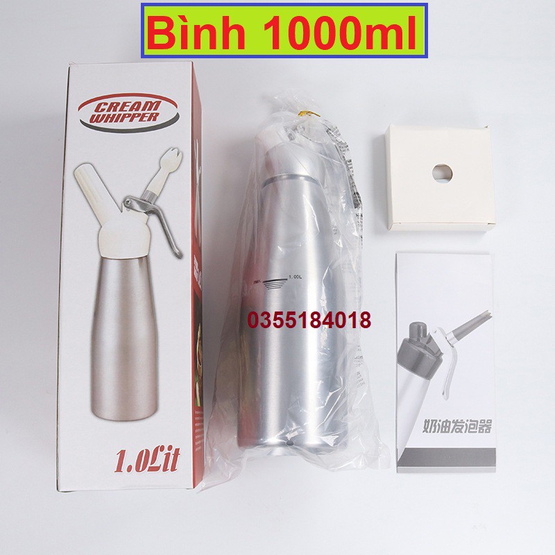 Bình xịt kem tươi Inox Cream Whipper 500ml 1000ml | Shopee Việt Nam