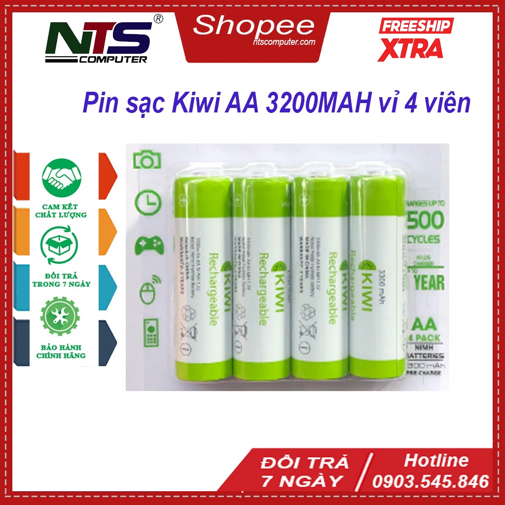 Pin sạc 2AA Kiwi dung lượng 2800 mAh hàng chính hãng | Shopee Việt Nam