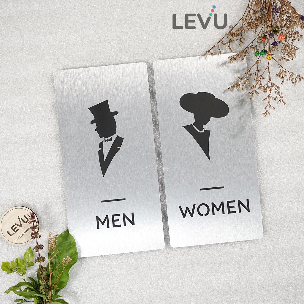 Bảng decor toilet bằng nhôm alu dán cửa phòng WC - Restroom - Men ...