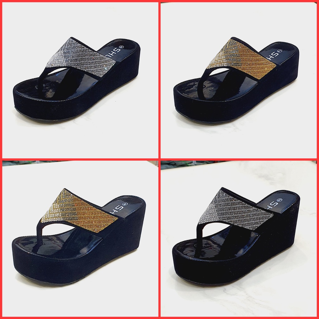 Dép Nhung Quai Kẹp Đính Xoàn -2 Cỡ Đế- Dép Đế Bằng Hàng Nhập Khẩu Cao ...