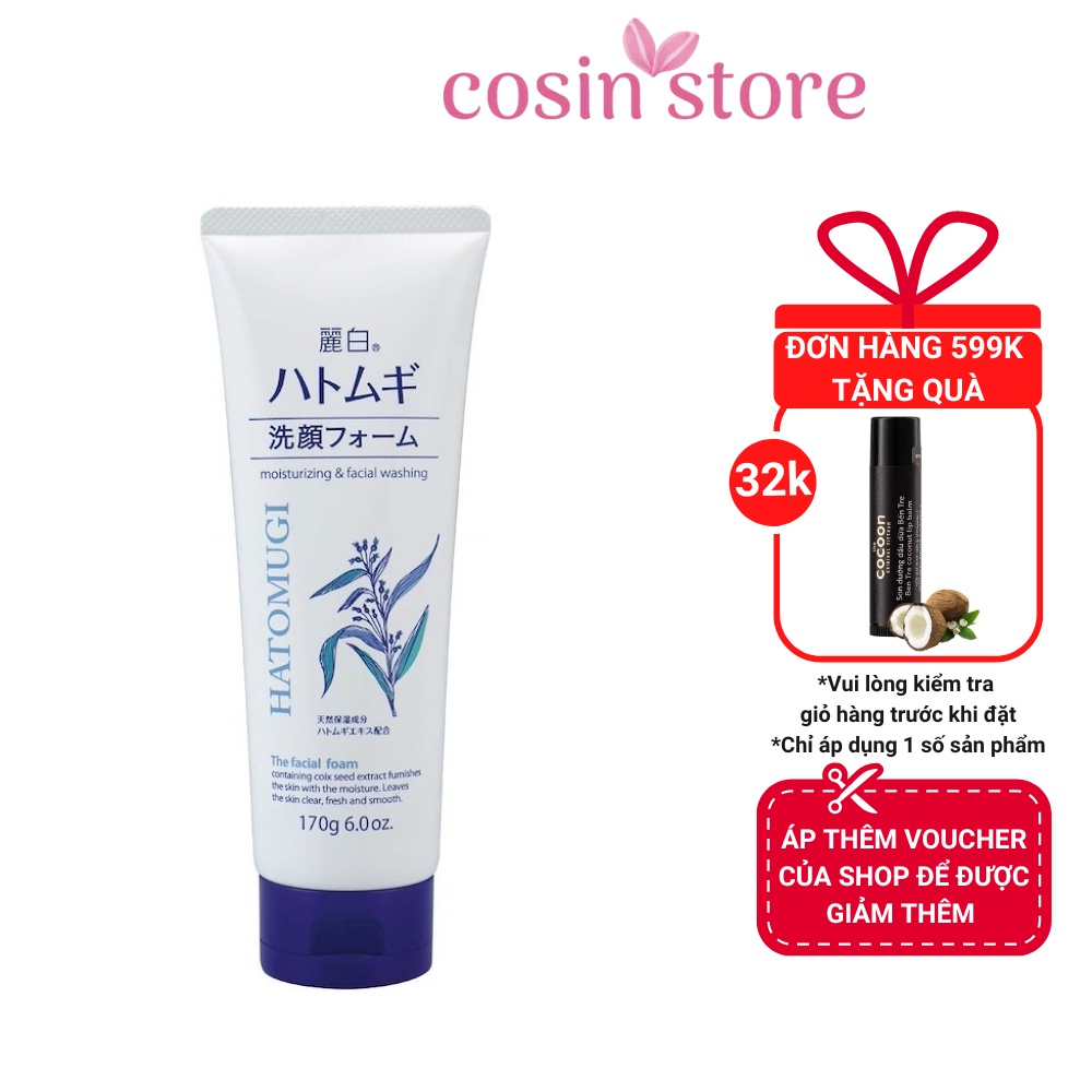 Sữa Rửa Mặt Ý Dĩ Reihaku Hatomugi the facial foam 170g Nhật Bản ...