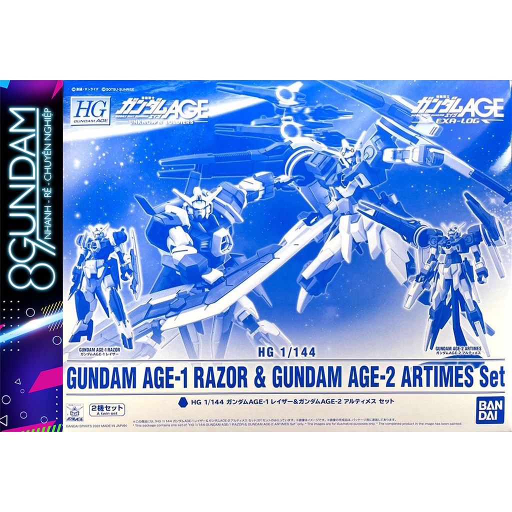 Mô Hình Lắp Ráp Gundam HG Age-1 Razor & Age-2 Artimes Set | Shopee Việt Nam
