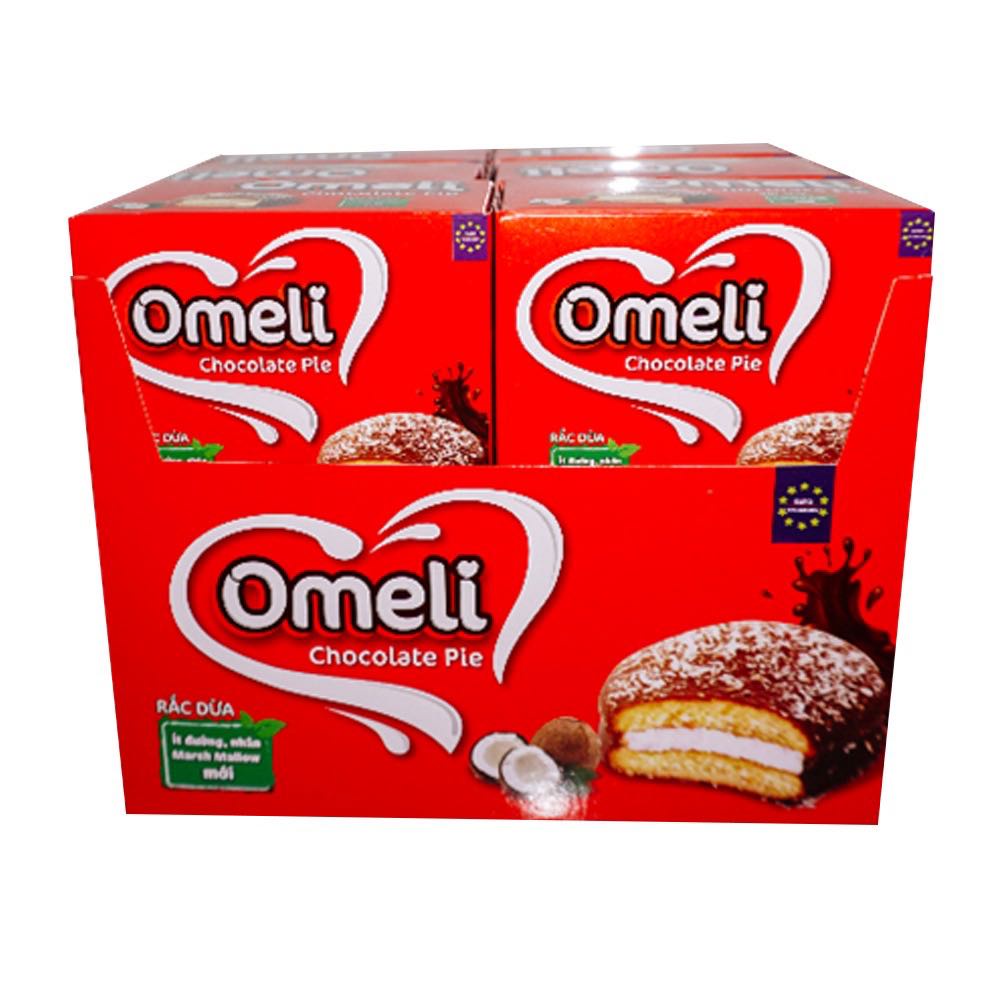Lốc Bánh Chocolate Pie lễ lá dứa OMELI (12 hộp/lốc) | Shopee Việt Nam