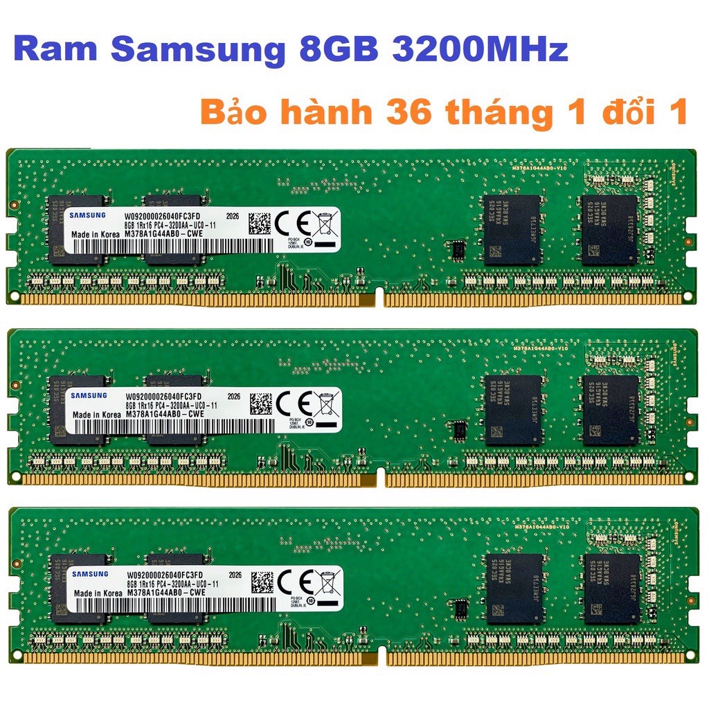Ram PC Samsung 8GB DDR4 3200MHz Mới - Bảo hành 36 tháng 1 đổi 1 ...