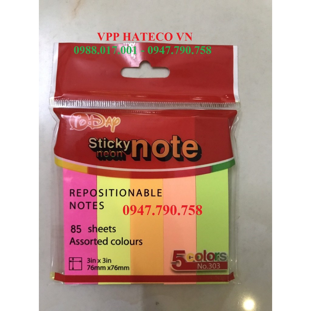 Giấy phân trang 5 màu Today 3 x 3inch (76x76mm) - giấy note, giấy nhớ ...