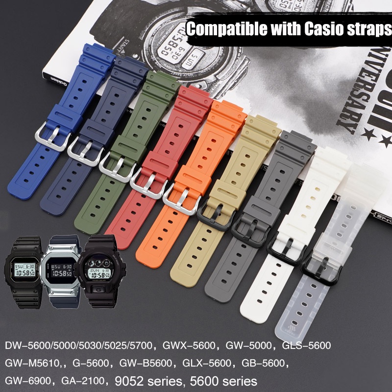 Dây Đeo Cao Su 16mm Nhiều Màu Sắc Cho Đồng Hồ Casio G-Shock DW-6900 5600 GW-M5610 DW-5600E GA ...