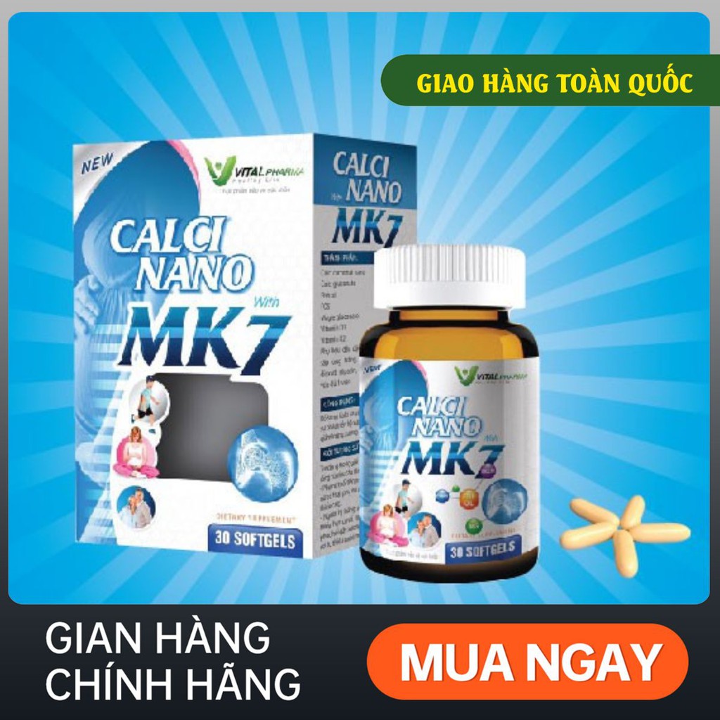 [VITAL PHARMA] Viên uống bổ sung Canxi Calci Nano MK7 - Lọ 30 viên | Shopee Việt Nam