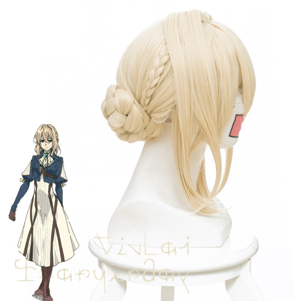 [Order] Wig/tóc giả cosplay Violet Evergarden màu vàng sữa | Shopee ...
