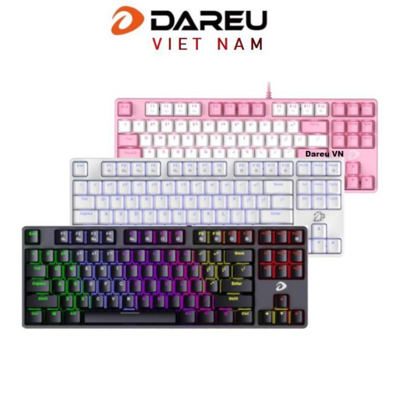 Bàn phím cơ Gaming DAREU EK87 ( 4 kích cỡ Black / White / Pink White ...
