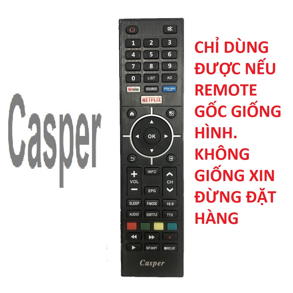 Remote điều khiển tivi Casper SMART mẫu 2 | Shopee Việt Nam