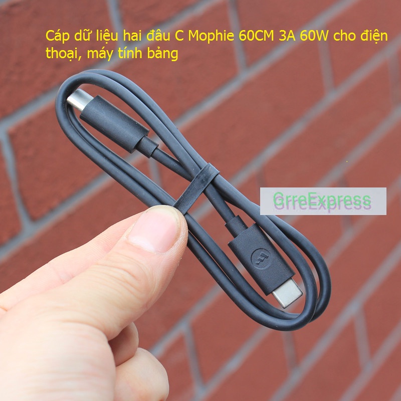 Cáp dữ liệu MOPHIE hai đầu Type-C 60cm hơn 3A 60W PD dòng sạc nhanh ...