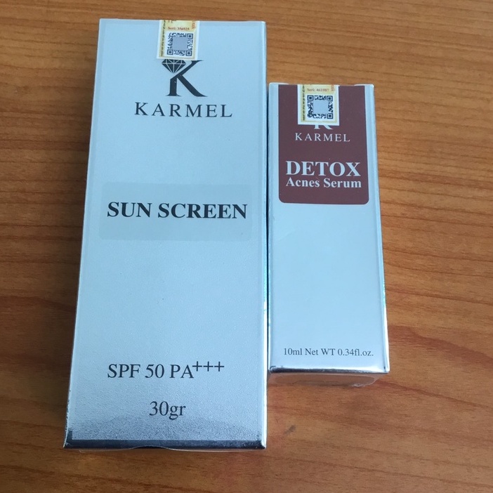 Bộ đôi sản phẩm kamel giảm mụn Detox acnes serum 10ml + kem chống nắng ...