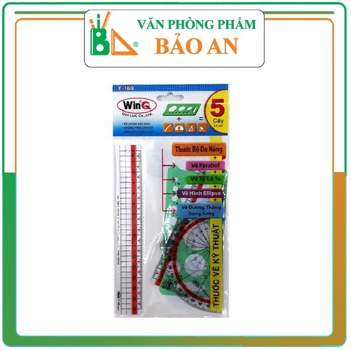 Bộ 5 thước dẻo màu trắng WinQ T160 Tất cả thước đều có vạch chia chính xác, chi tiết tới độ chia ...