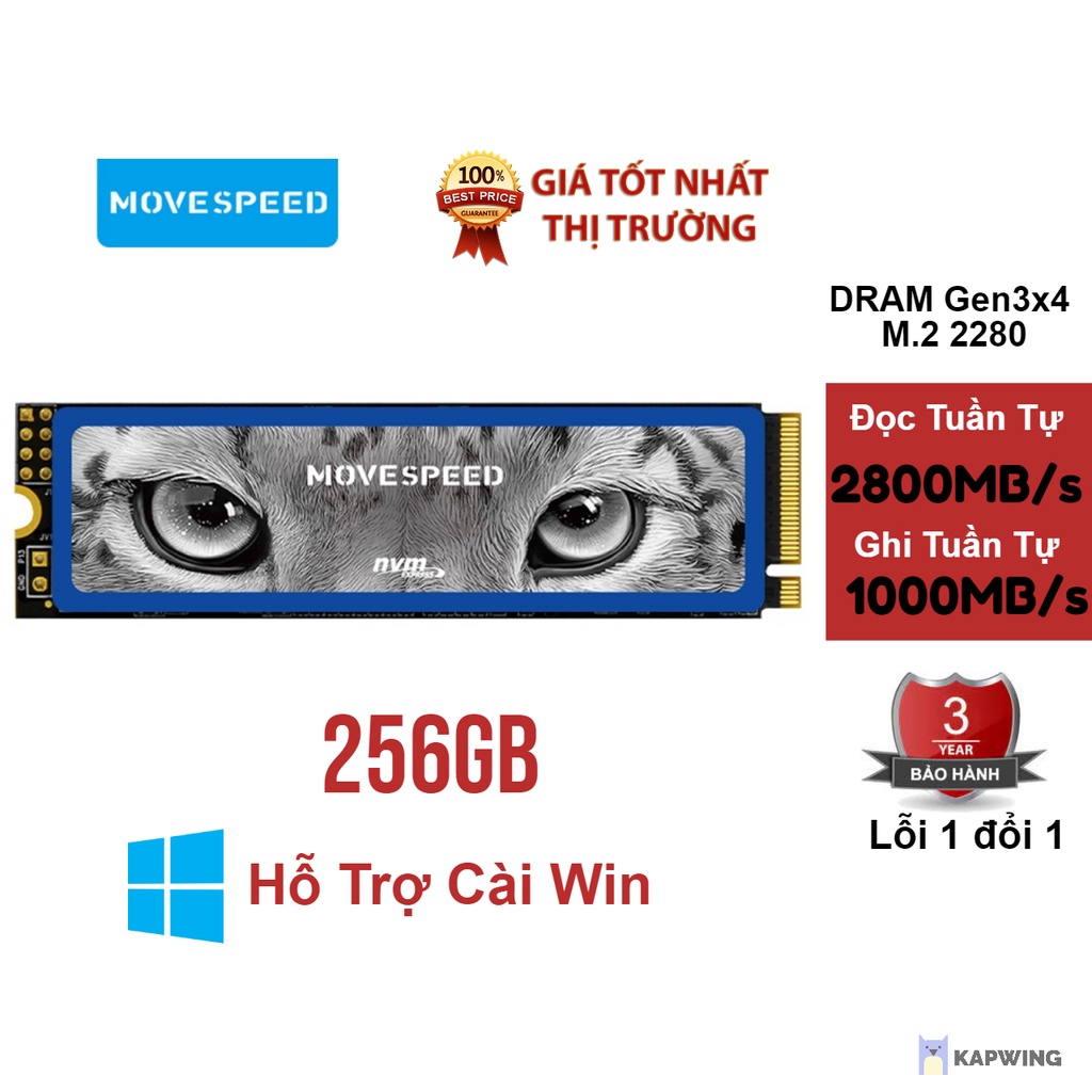 Ổ cứng ssd MOVE SPEED NVMe 256GB PCIe có DRAM Gen3x4 M.2 2280 - Full ...