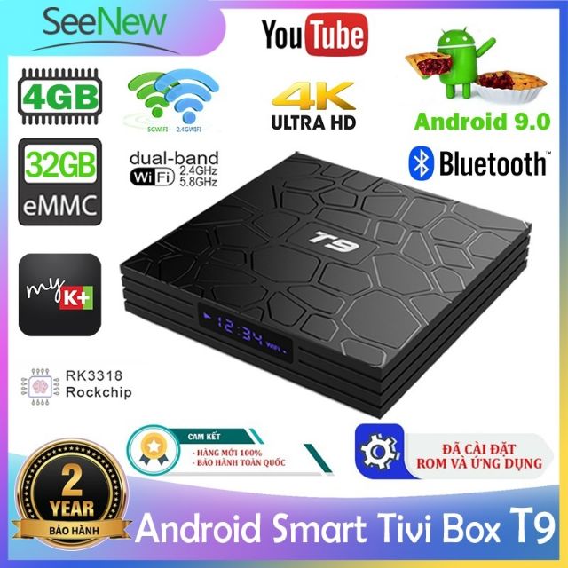 Android TV box T9 Ram 4G+32G xem truyền hình miễn phí | Shopee Việt Nam