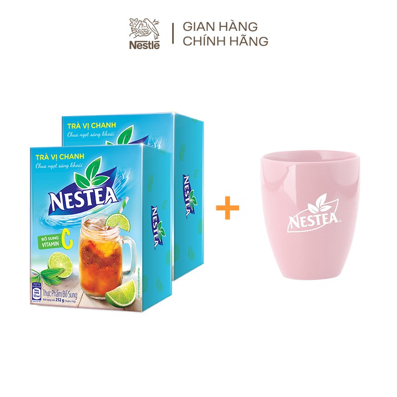 [Tặng 1 ly sứ Nestea] Combo 2 hộp Trà NESTEA vị Chanh (18 gói x 14 g ...
