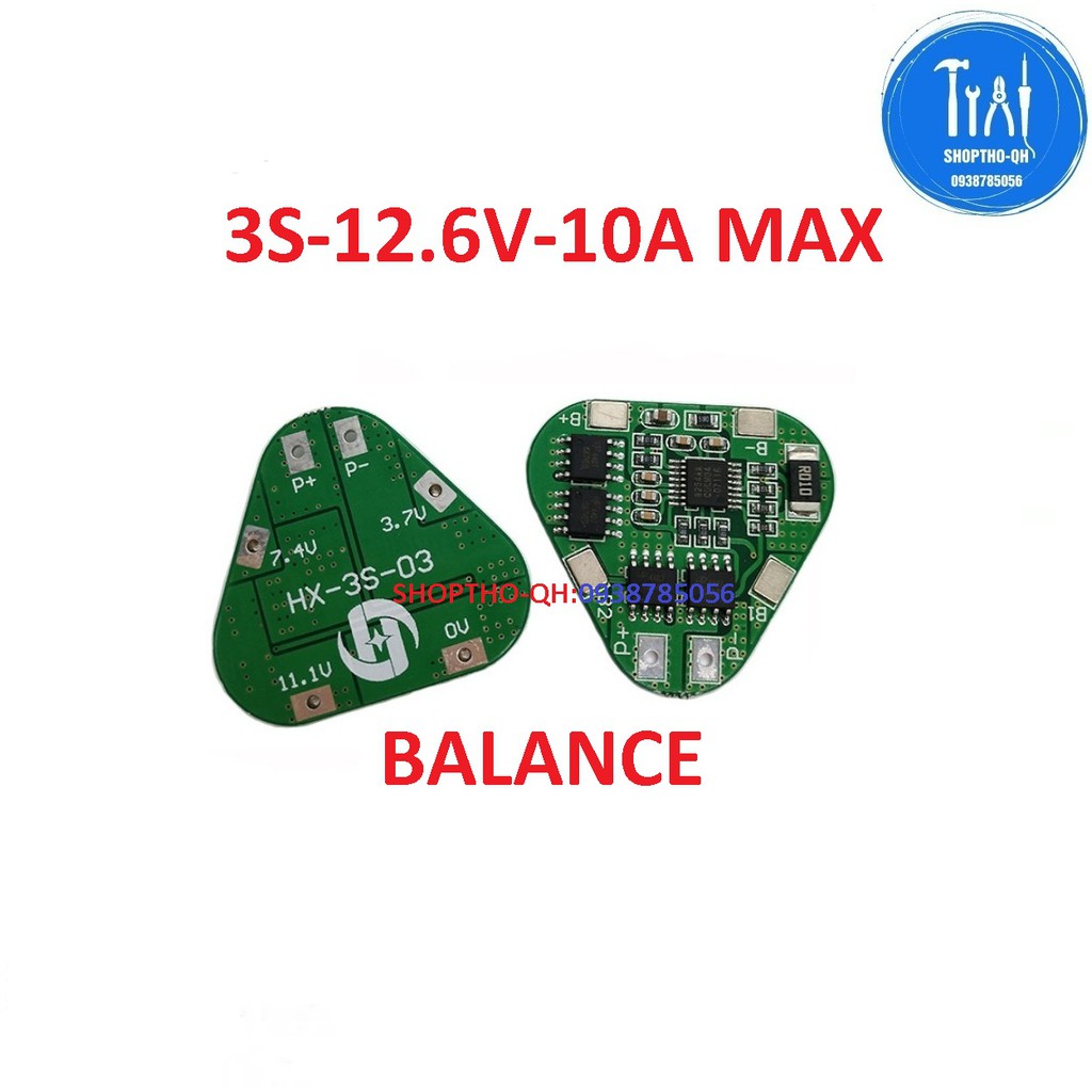 Mạch 3S -8A-12.6v, sạc và bảo vệ cell pin lion 18650. | Shopee Việt Nam