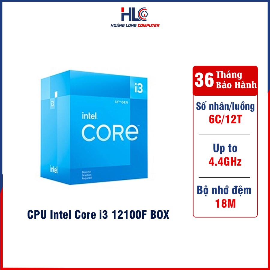 CPU Intel Core i3 12100F 3.3GHz turbo up to 4.3GHz, 4C/ 8T, 12MB Cache ...