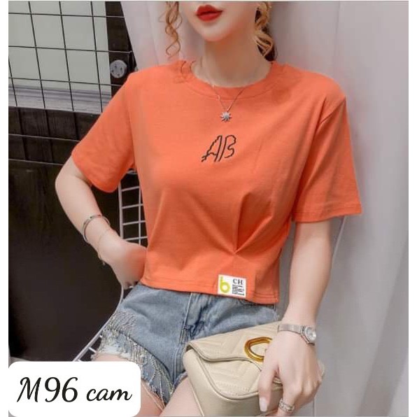 Áo thun croptop lửng thiết kế bo eo 4 màu trẻ trung cá tính chất thun cotton không xù lông DOGA ...