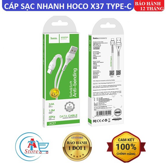 Cáp Sạc Nhanh Hoco X37 Cổng TypeC Cho Android Chính Hãng | Shopee Việt Nam