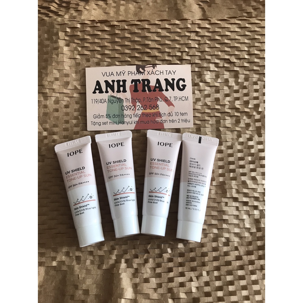 [IOPE minisize 10ml] Kem chống nắng UV Shield Essential Tone Up Sun ...