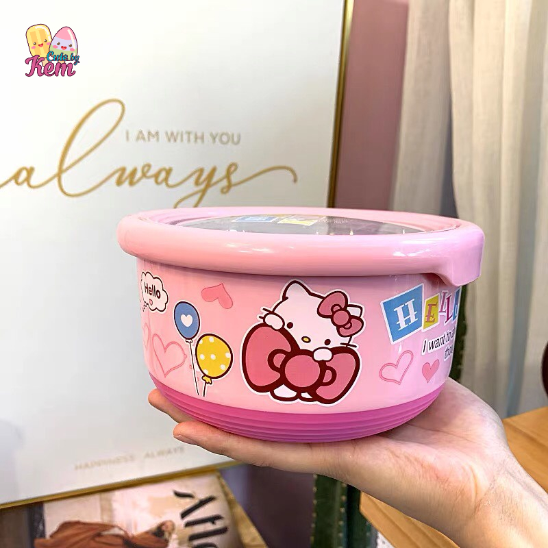 Bát Doraemon, Hello Kitty úp mì, bát ăn dặm, tô inox có nắp | Shopee ...