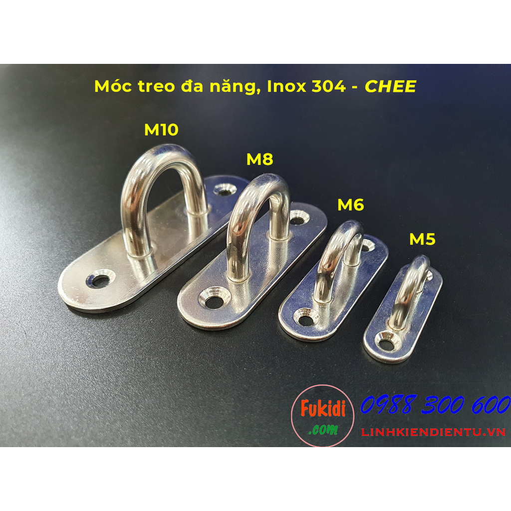 Móc treo ghế đu, xích đu, treo quạt trần inox 316 size M5, M6, M8, M10 ...