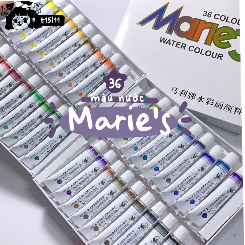 [t15l11] Màu nước Marie's 36 màu 12ml hạng học sinh | Shopee Việt Nam