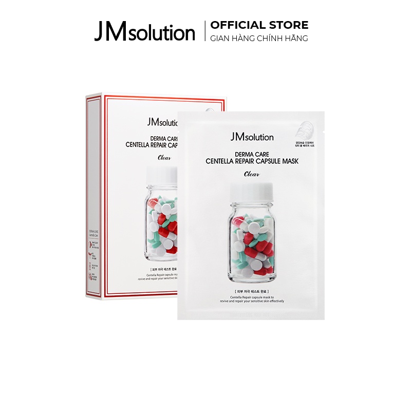 Mặt Nạ Phục Hồi Và Làm Dịu Da JMsolution Derma Care Centella Repair Capsule Mask Clear 30ml x 10 ...