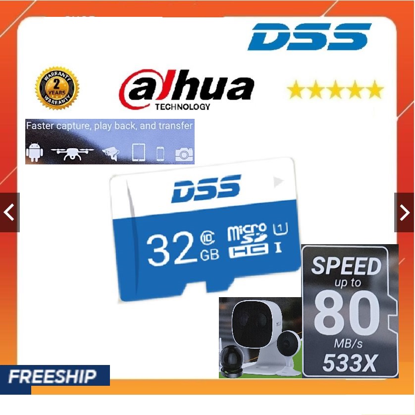 Thẻ nhớ 32GB DSS, Chính hãng DSS, Class10 DSS 80MB/s 533x | Shopee Việt Nam
