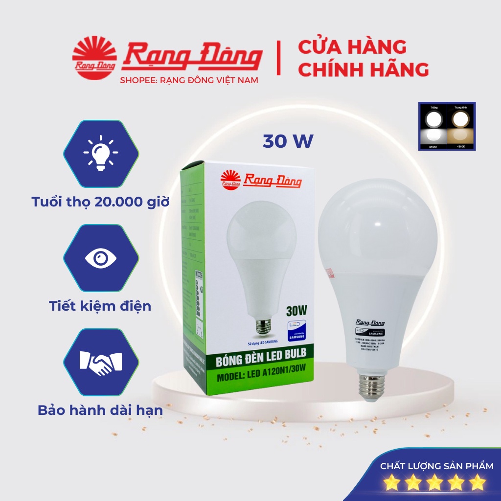 Bóng đèn LED BULB A tròn 30W Rạng Đông, siêu sáng, tiết kiệm điện ...