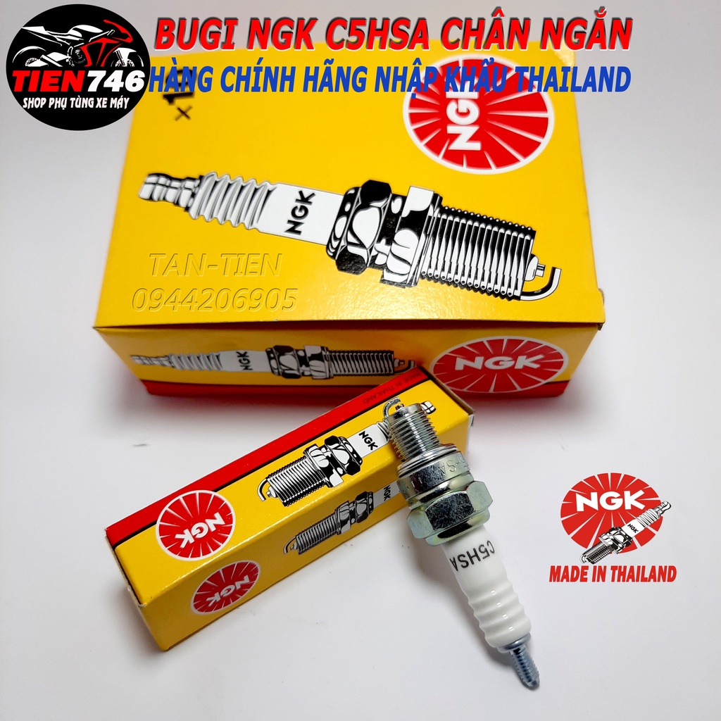 Bugi NGK C5HSA chân ngắn, Hàng chính hãng NGK 100%, lắp cho Wave Dream ...