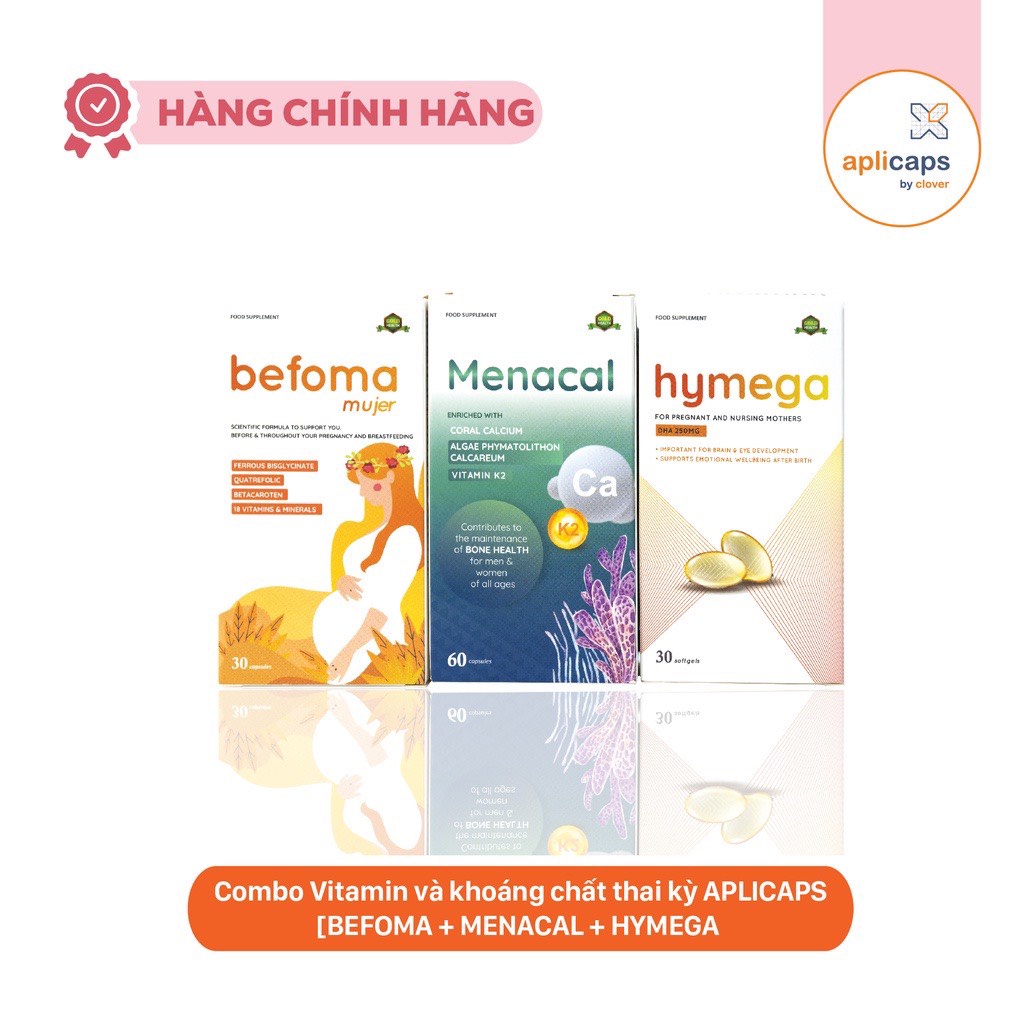 [CHÍNH HÃNG] Combo Vitamin và khoáng chất thai kỳ APLICAPS [BEFOMA ...