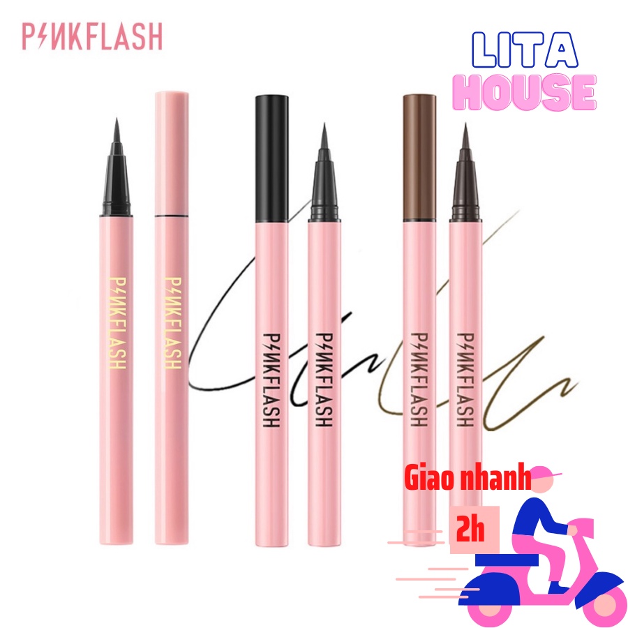 Bút kẻ mắt PINKFLASH 30g dạng lỏng lâu trôi nhanh khô chống thấm nước hiệu quả bản nâng cấp PF ...