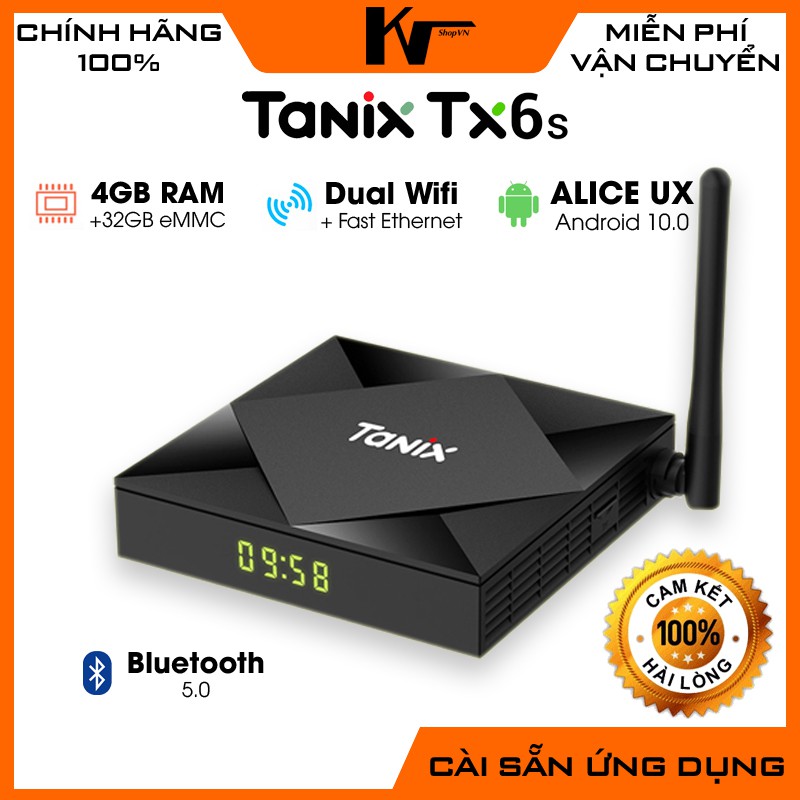 Android TV Box Tanix TX6s, Ram 4GB, Bộ nhớ 32GB, Android TV 10.0, Wifi ...