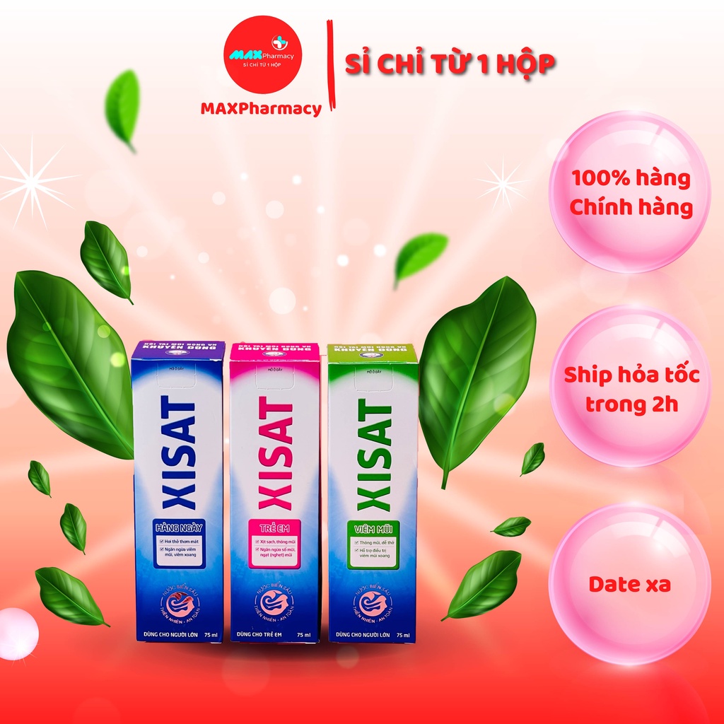 XỊT RỬA MŨI XISAT Nước biển sâu CHO TRẺ EM VÀ NGƯỜI LỚN Chai 75ml ...
