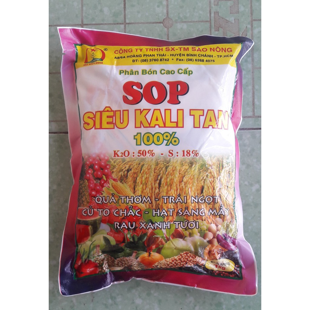 Phân bón cao cấp SOP SIÊU KALI TAN 1 kg | Shopee Việt Nam