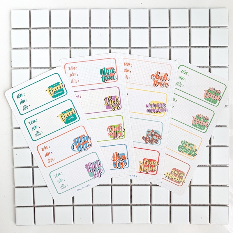 Combo Nhãn Vở Môn Học Tiện Lợi - Sticker Ham Học - Hidari | Shopee Việt Nam