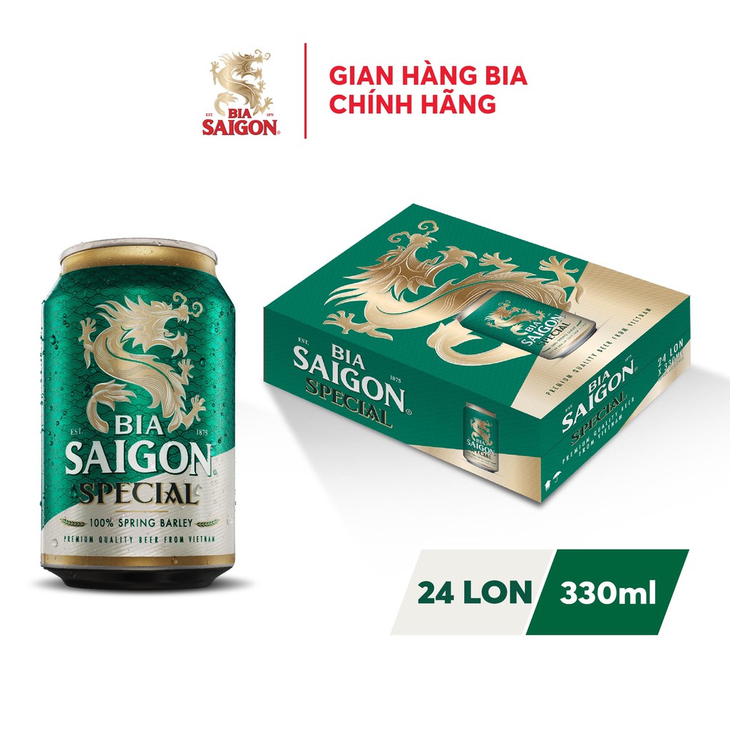 Thùng 24 lon bia SÀI GÒN SPECIAL - SABECO - 330ml/lon | Shopee Việt Nam