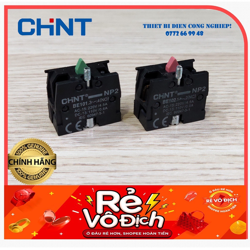 Tiếp điểm phụ NP2-BE101, NP2-BE102 Chint | Shopee Việt Nam