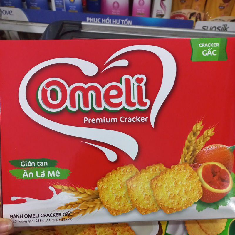 Bánh Omeli Cracker Gấc 288g (11,52g*25 gói) | Shopee Việt Nam
