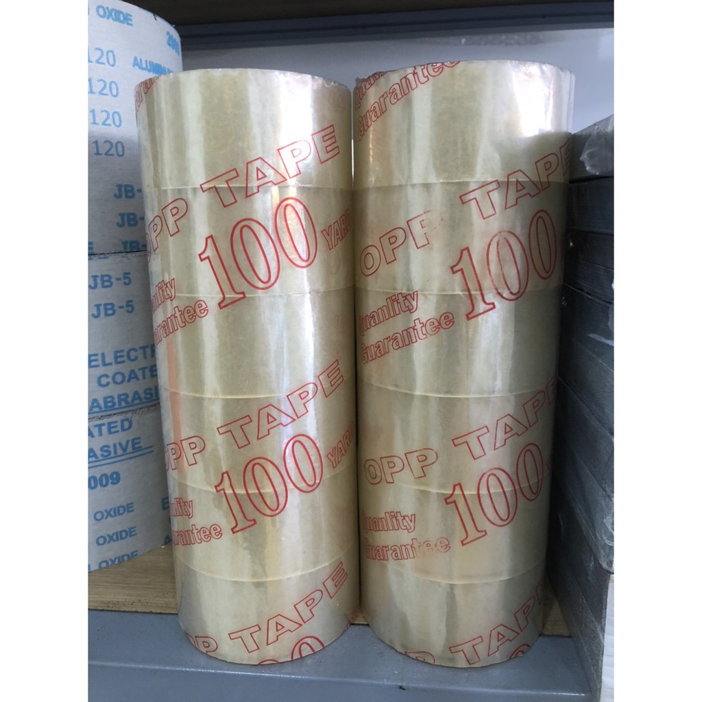 BĂNG KEO TRONG, ĐỤC 100 YARD, 1 CÂY GỒM 6 CUỘN, NẶNG 1KG(Lõi 4li) | Shopee Việt Nam