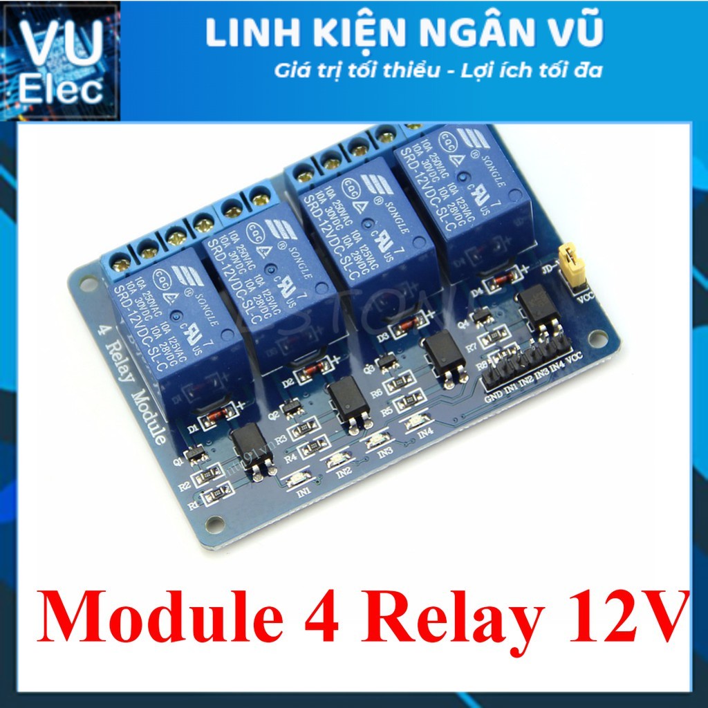 Module Relay 4 Kênh 5V/12V/24V 220V/10A Có Opto Cách Ly | Shopee Việt Nam