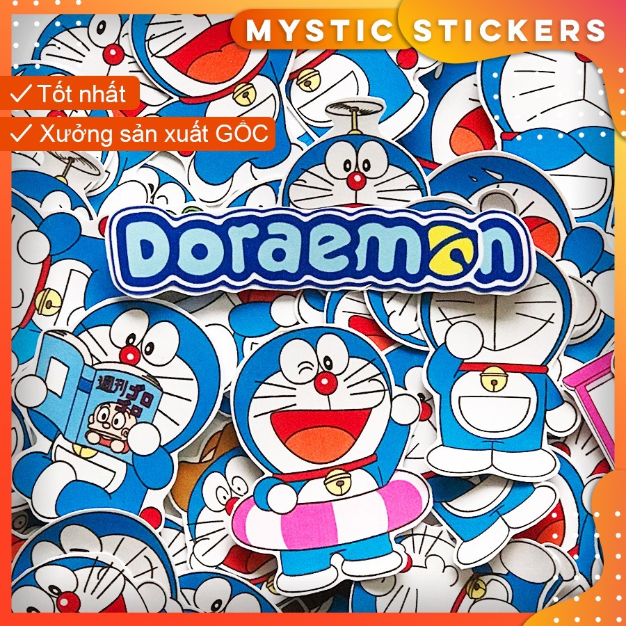 [ Mèo DORAEMON] 48 Sticker chống nước/Hình dán/Decal trang trí, dán xe ...