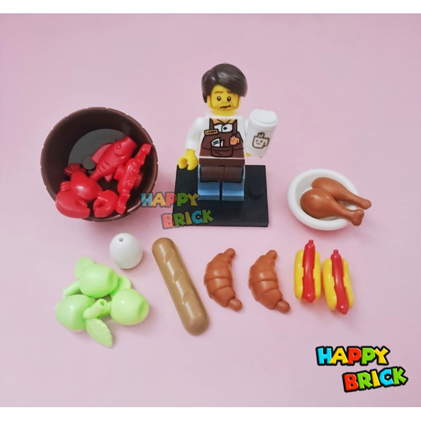 Nhân vật Lego: Set minifigure Larry the Barista và phụ kiện ( có lẻ ...