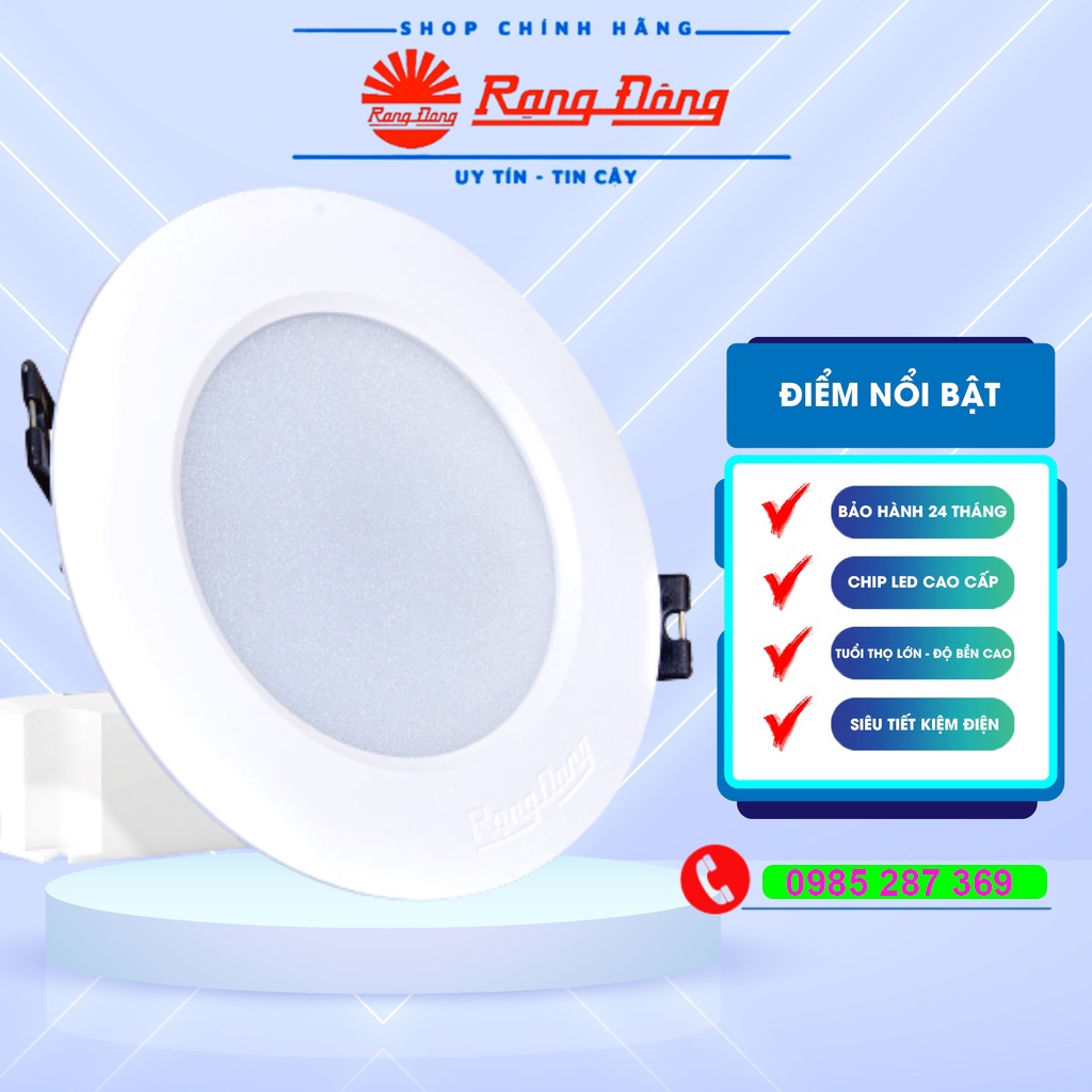 Đèn LED Âm Trần Downlight 9W, Vỏ Nhôm Đúc, Rạng Đông ChipLED SAMSUNG (D ...