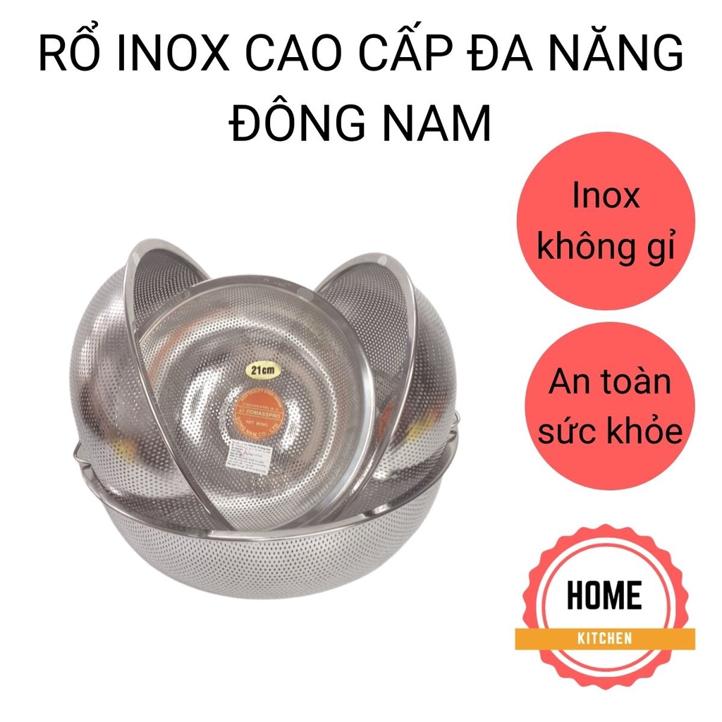 Bộ rổ inox 5 cái, rá inox đa năng cao cấp Inox dày dặn, không han gỉ ...