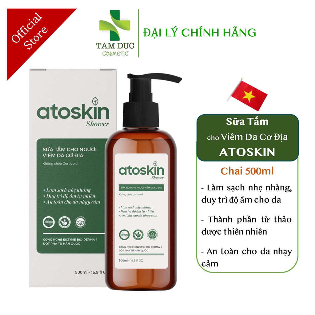 ATOSKIN SHOWER [Chai 500ml] - Sữa tắm atoskin dành cho người bệnh da cơ ...